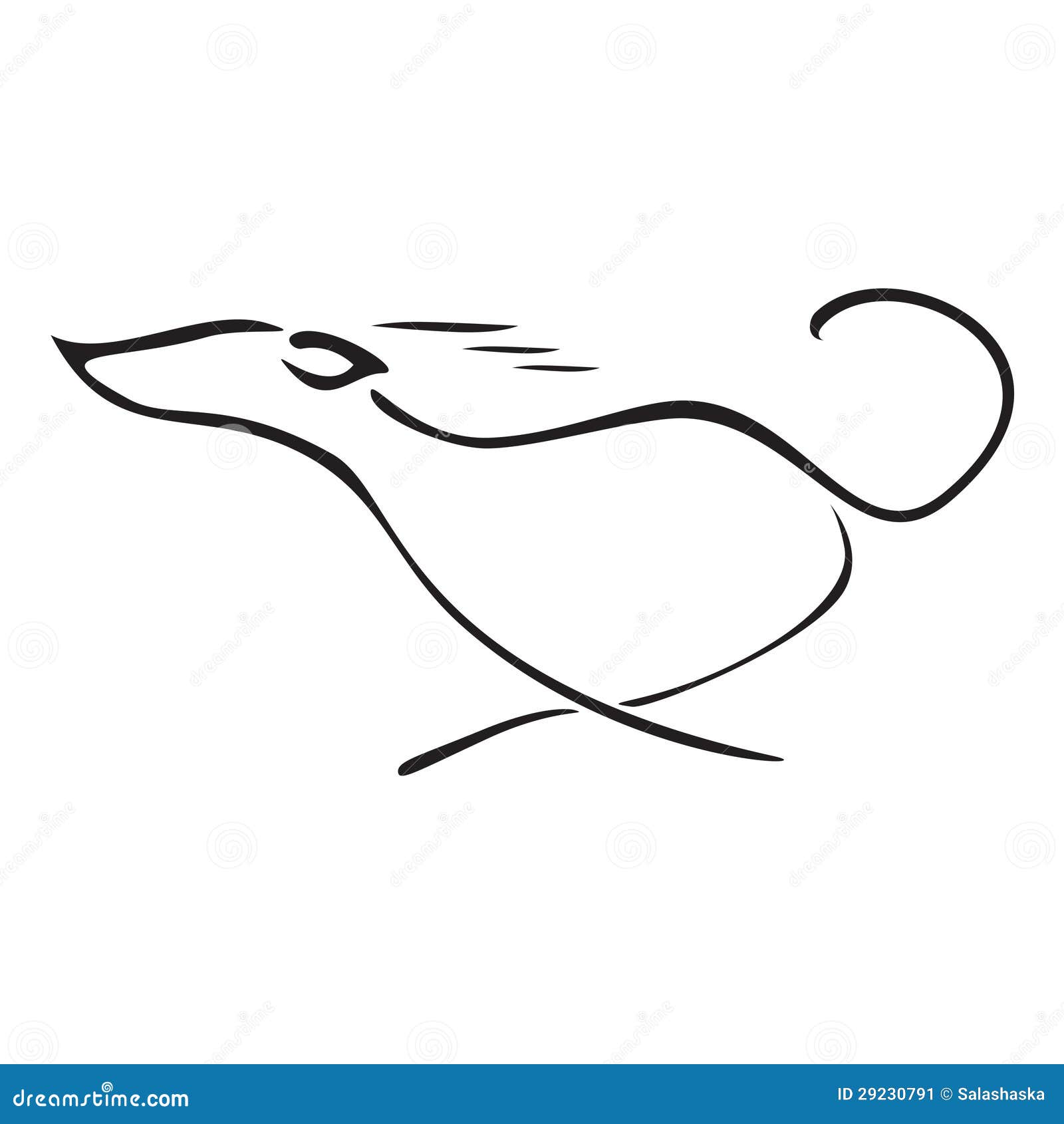 Lopende windhond vector illustratie. Illustration of lijn - 29230791