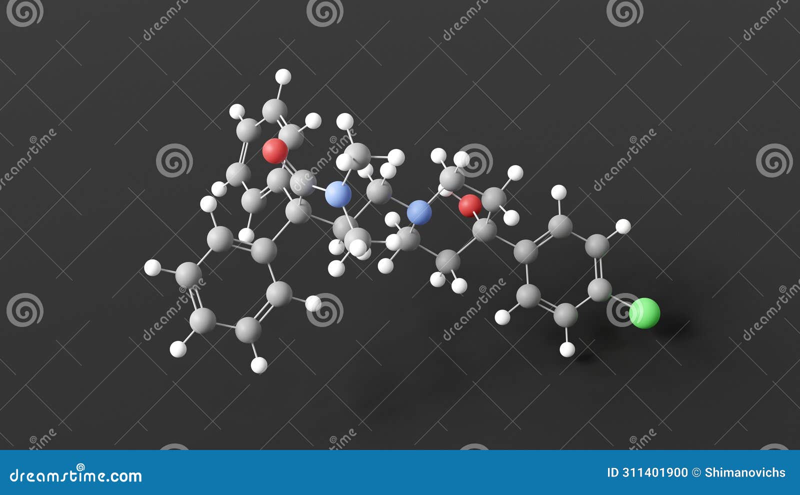 Loperamide Molecular Structure 3d, Antidiarrhea Agent, Structural ...