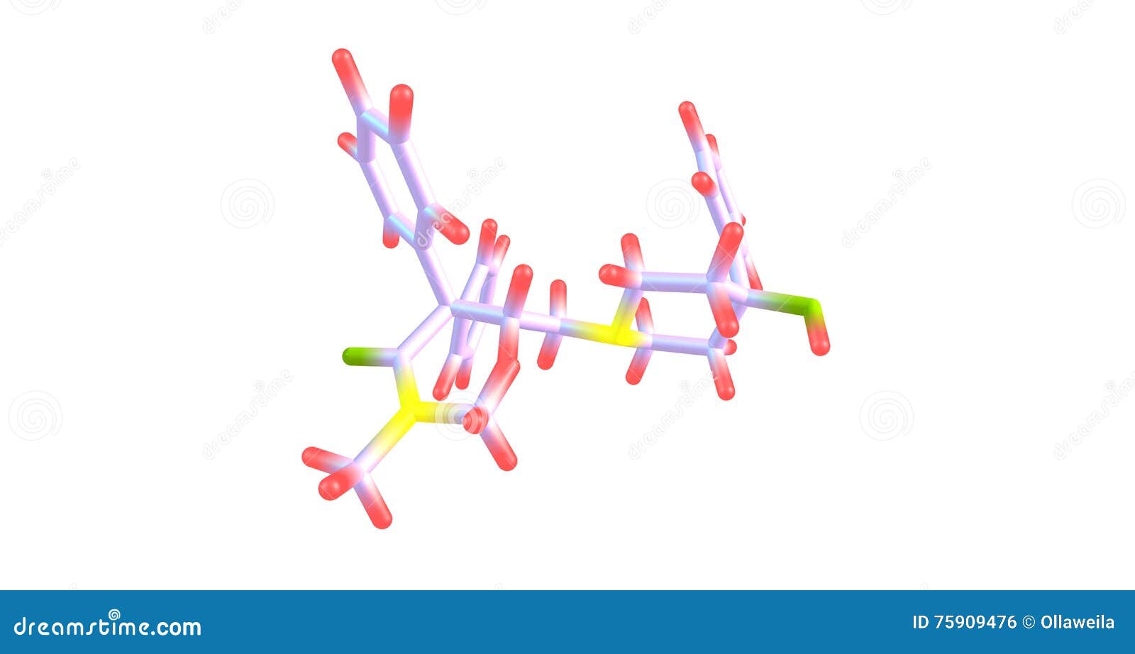 Loperamide Molecular Structure Isolated on White Stock Illustration ...