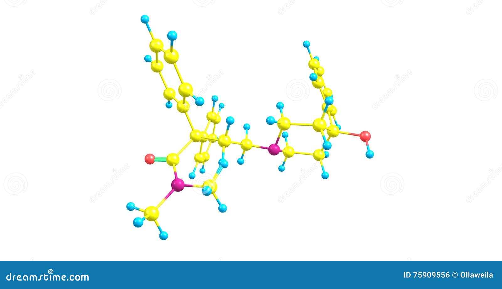 Loperamide Molecular Structure Isolated on White Stock Illustration ...