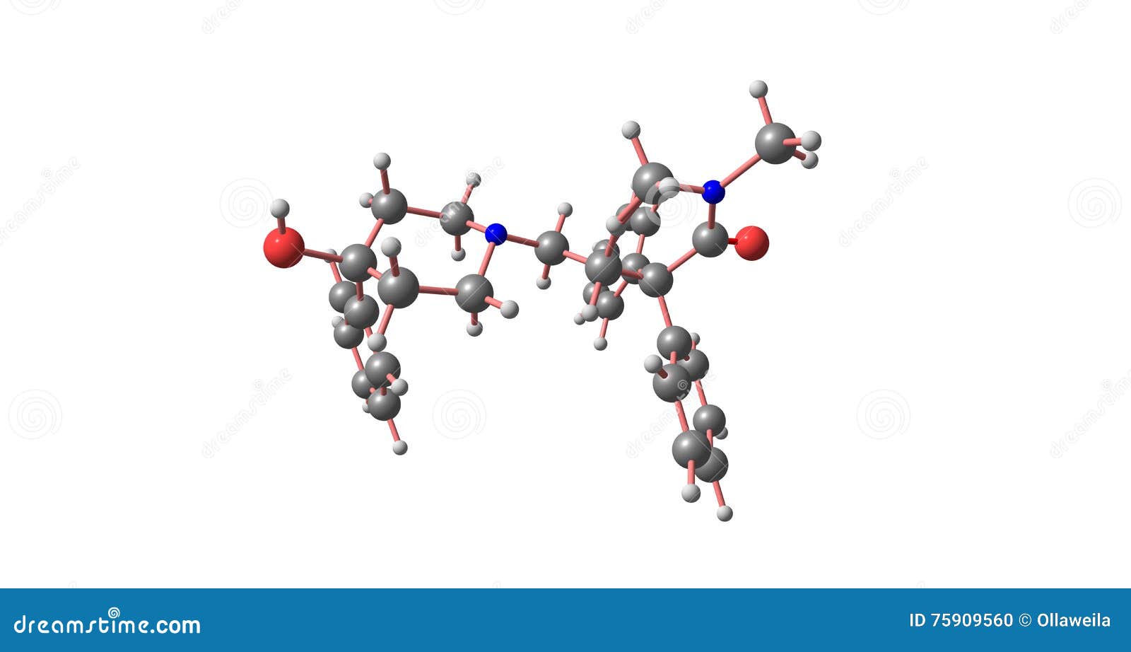 Loperamide Molecular Structure Isolated on White Stock Illustration ...