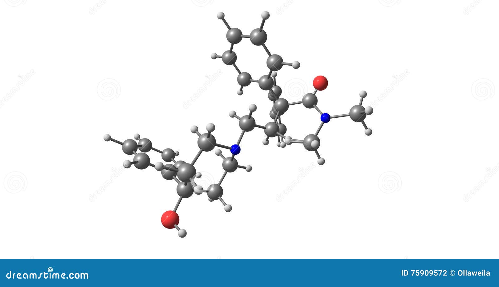 Loperamide Molecular Structure Isolated on White Stock Illustration ...