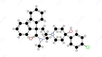Loperamide Molecule, Structural Chemical Formula, Ball-and-stick Model ...