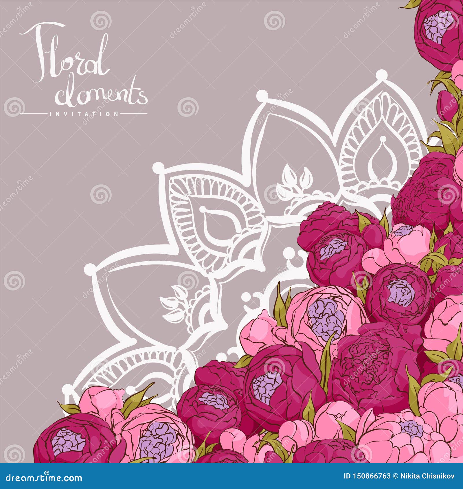 Loral pattern background stock vector. Illustration of blossom - 150866763