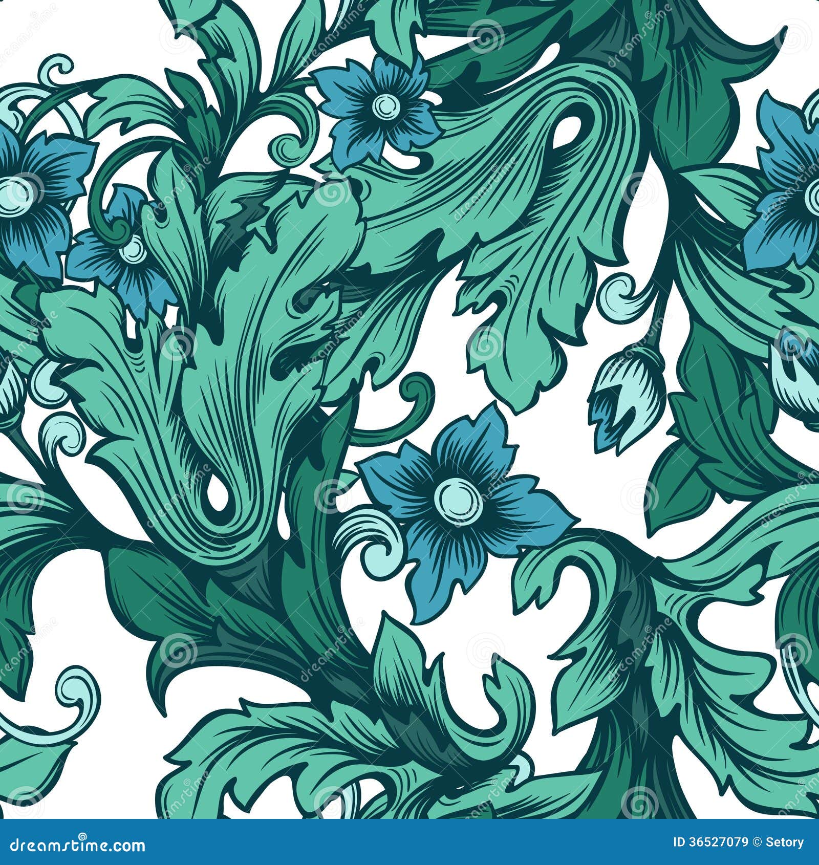 Loral seamless pattern stock vector. Illustration of blossom - 36527079