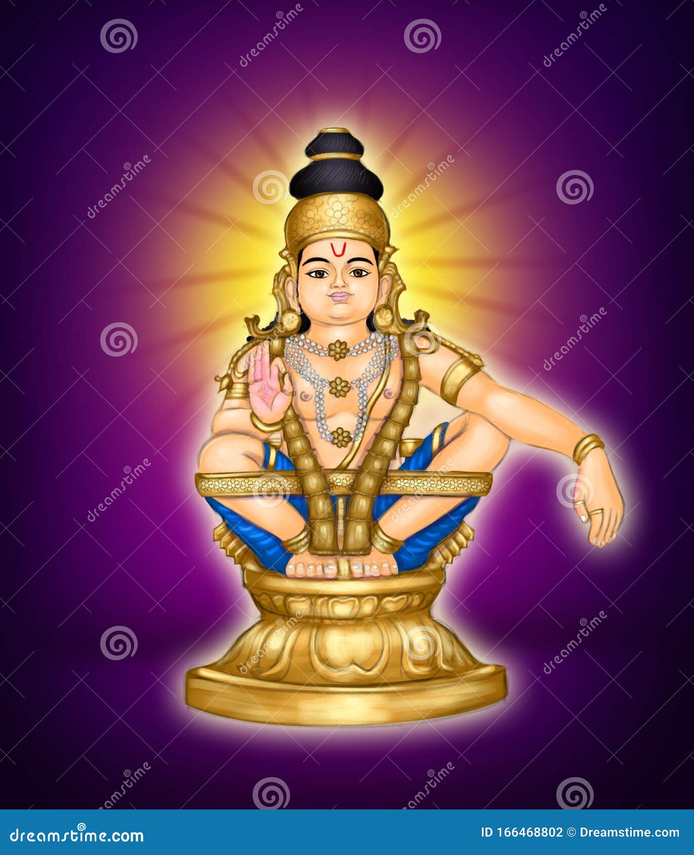 Lord Ayyappan stock illustration. Illustration of deity - 166468802