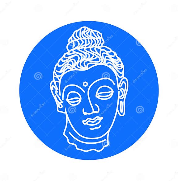 The Lord Buddha Face Illustration with Line Work Stock Vector ...