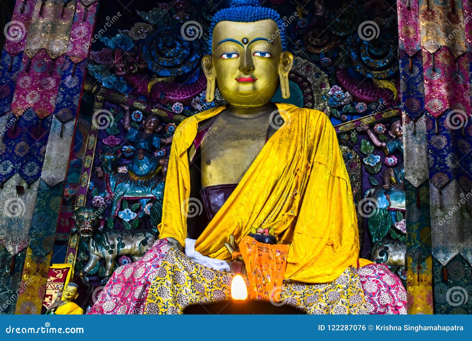 Lord Buddha in Ghoom stock photo. Image of ancient, decoration - 122287076