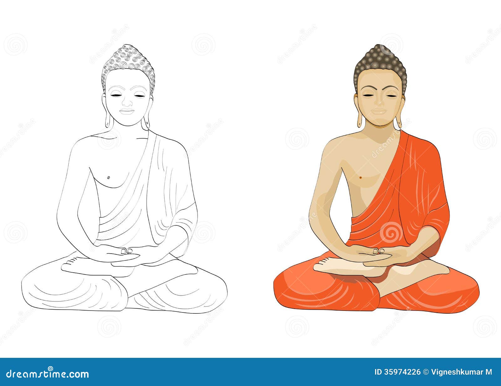 Lord Buddha stock vector. Illustration of diversity, hinduism - 35974226