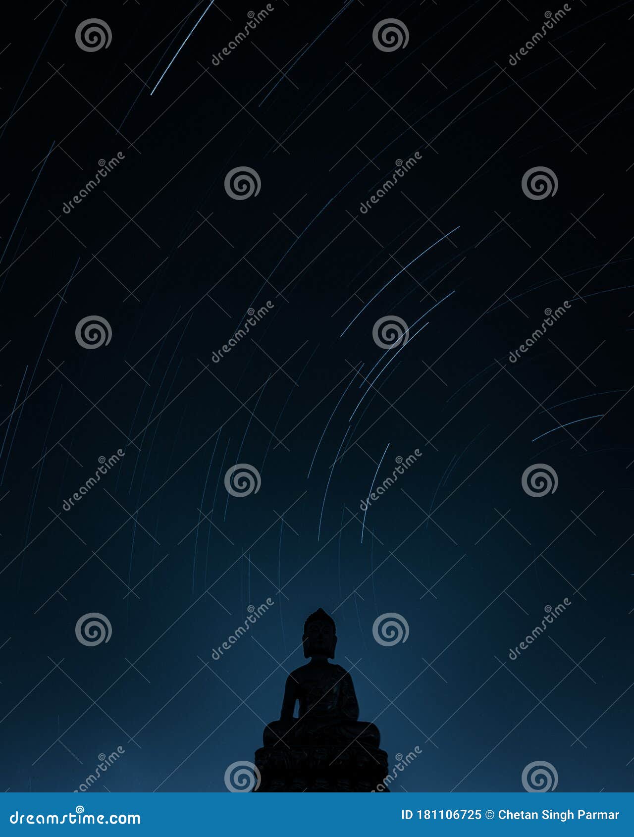 Lord Buddha Under Star Trail Stock Image - Image of trai, trail: 181106725