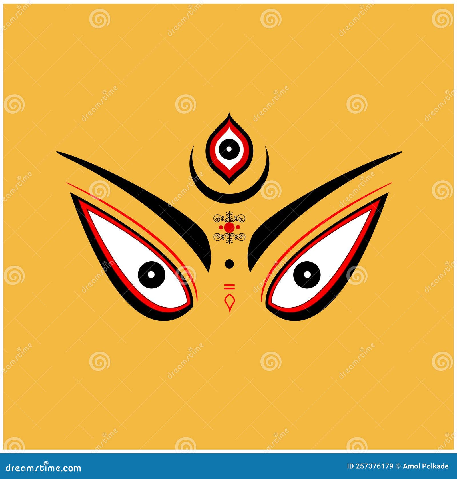 Lord Durga Face Illustration. Shakti Face Icon Cartoon Vector ...