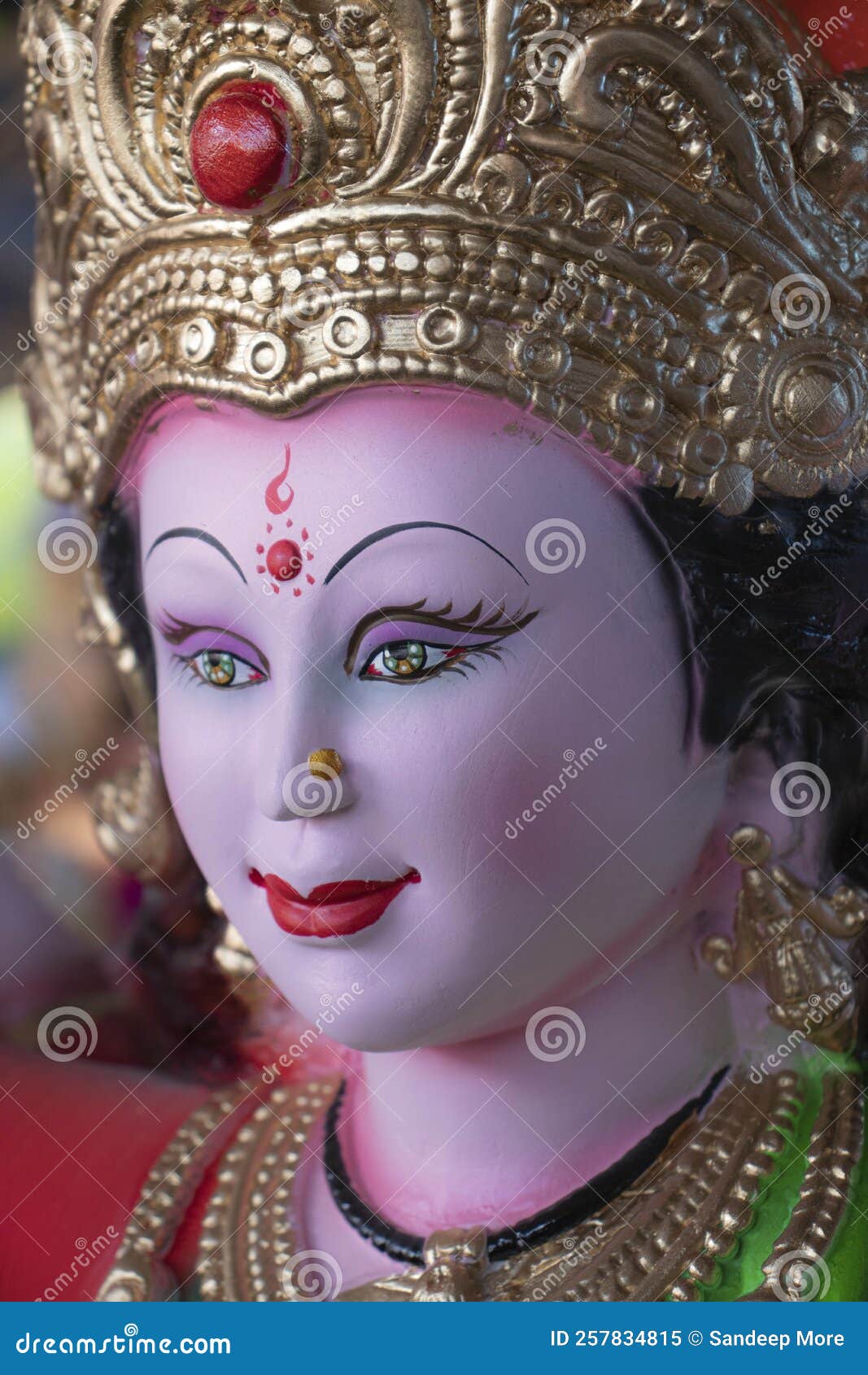 Lord Durga Maa Durga Close Up on the Face Stock Image - Image of ...