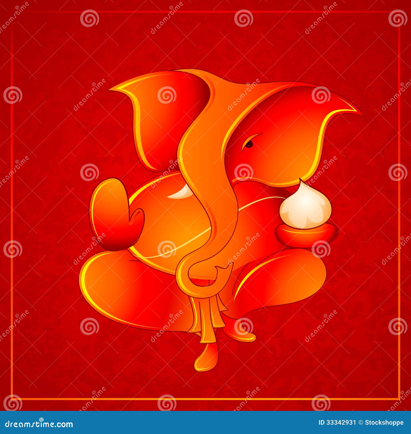 Modak Of Lord Ganpati On Ganesh Chaturthi Background. Cartoon Vector ...