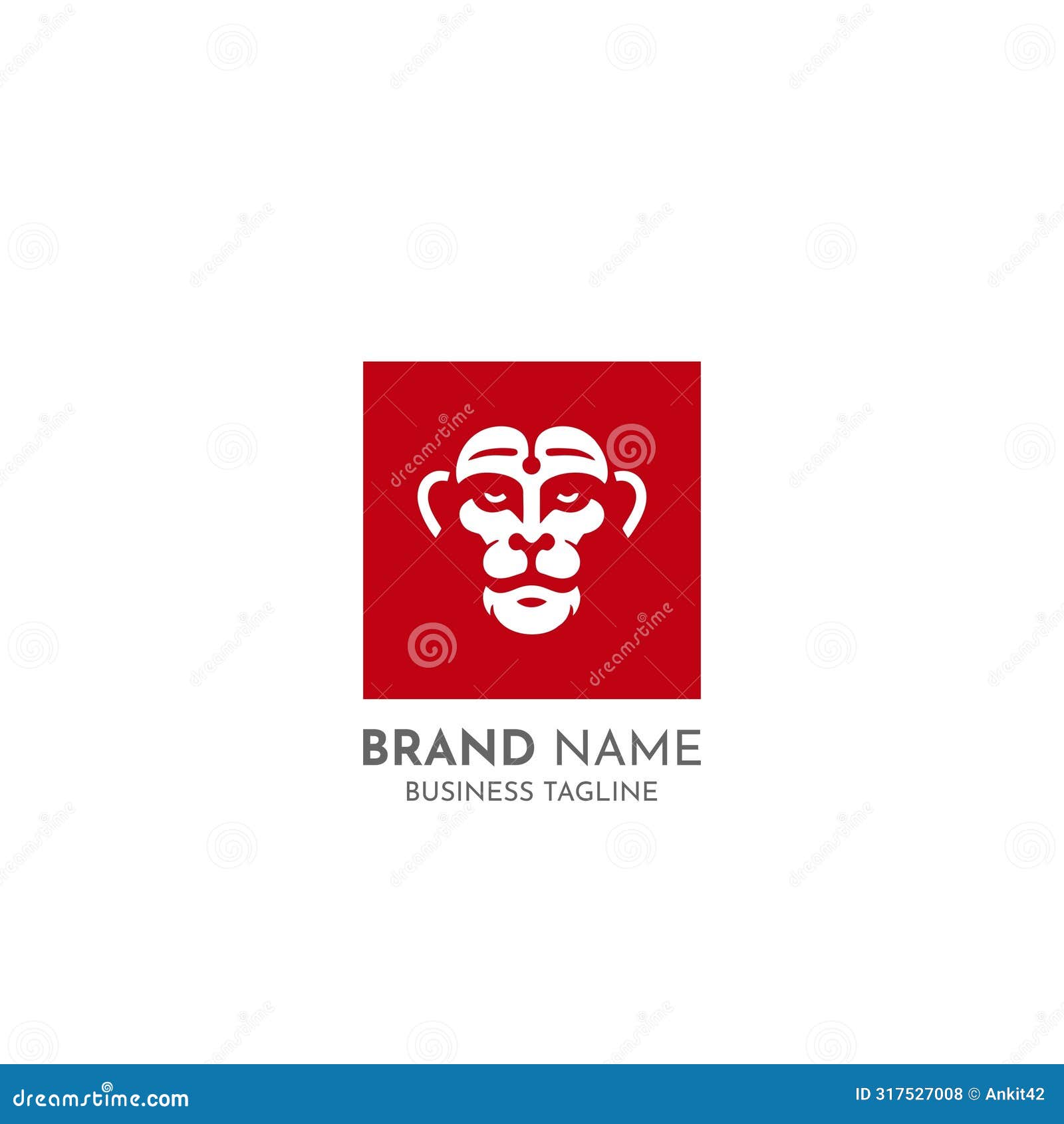 Lord Hanuman Powerful Face Logo Vector | CartoonDealer.com #317527008