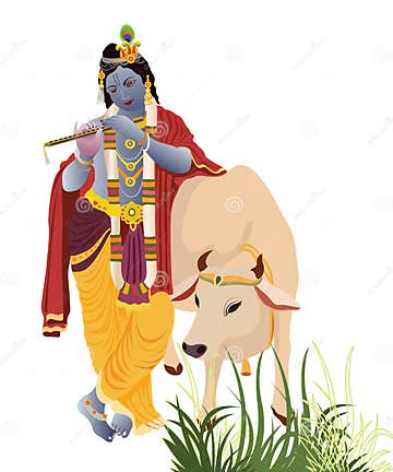 Lord krishna stock illustration. Illustration of animal - 16319800