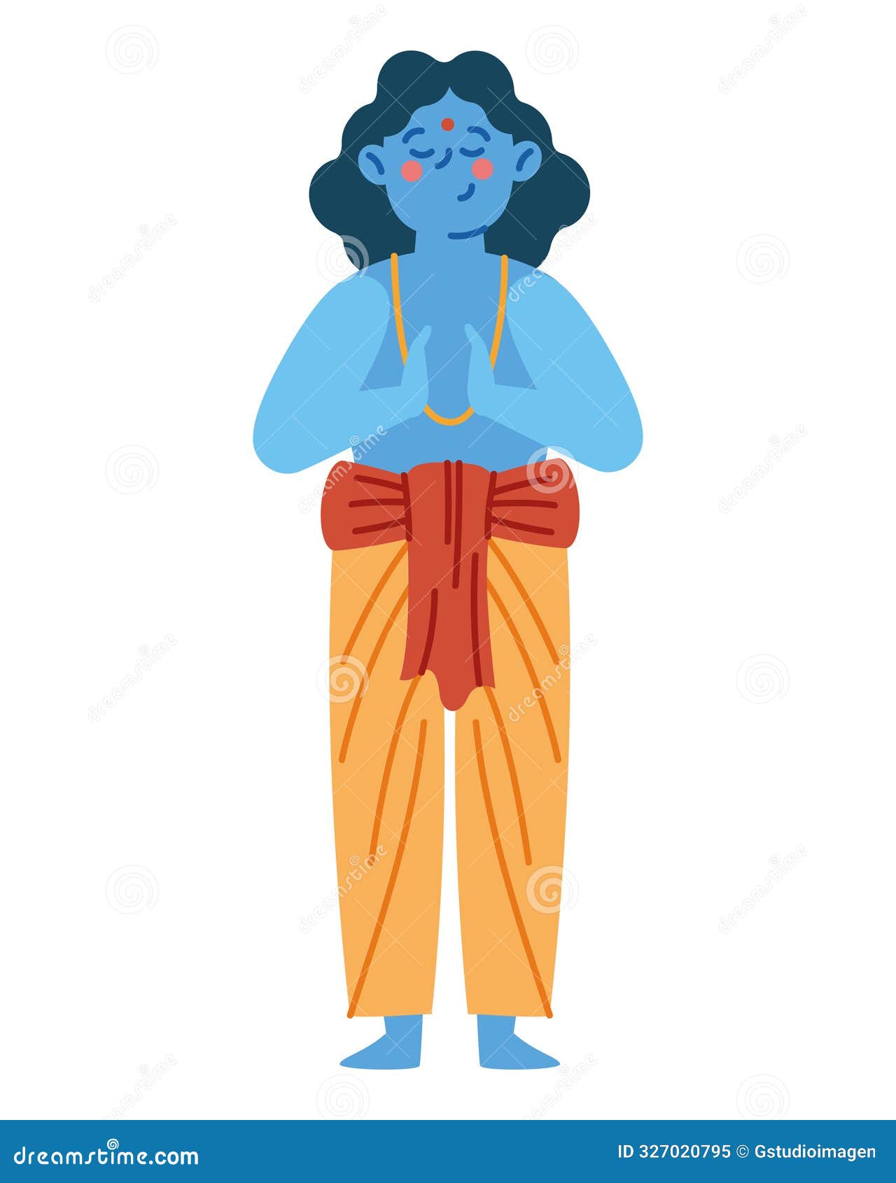 Lord Krishna Standing Character Stock Illustration - Illustration of ...