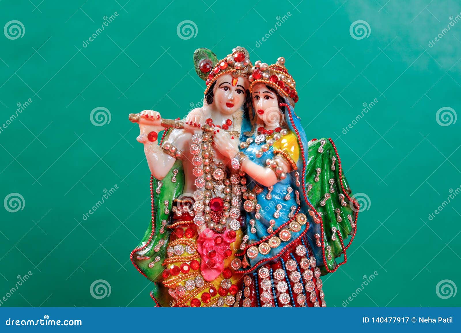Lord Krishna Und Radha, Indischer Gott Stockbild - Bild von hinduismus ...