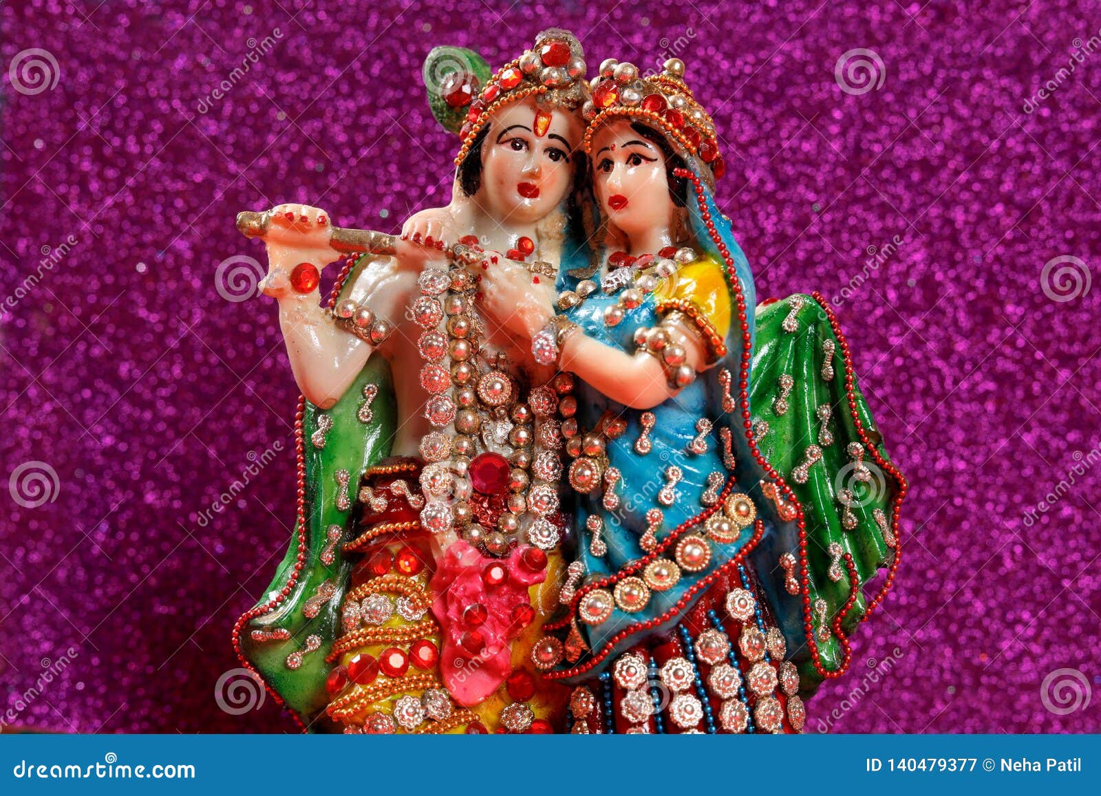 Lord Krishna Und Radha, Indischer Gott Stockbild - Bild von fest, gott ...