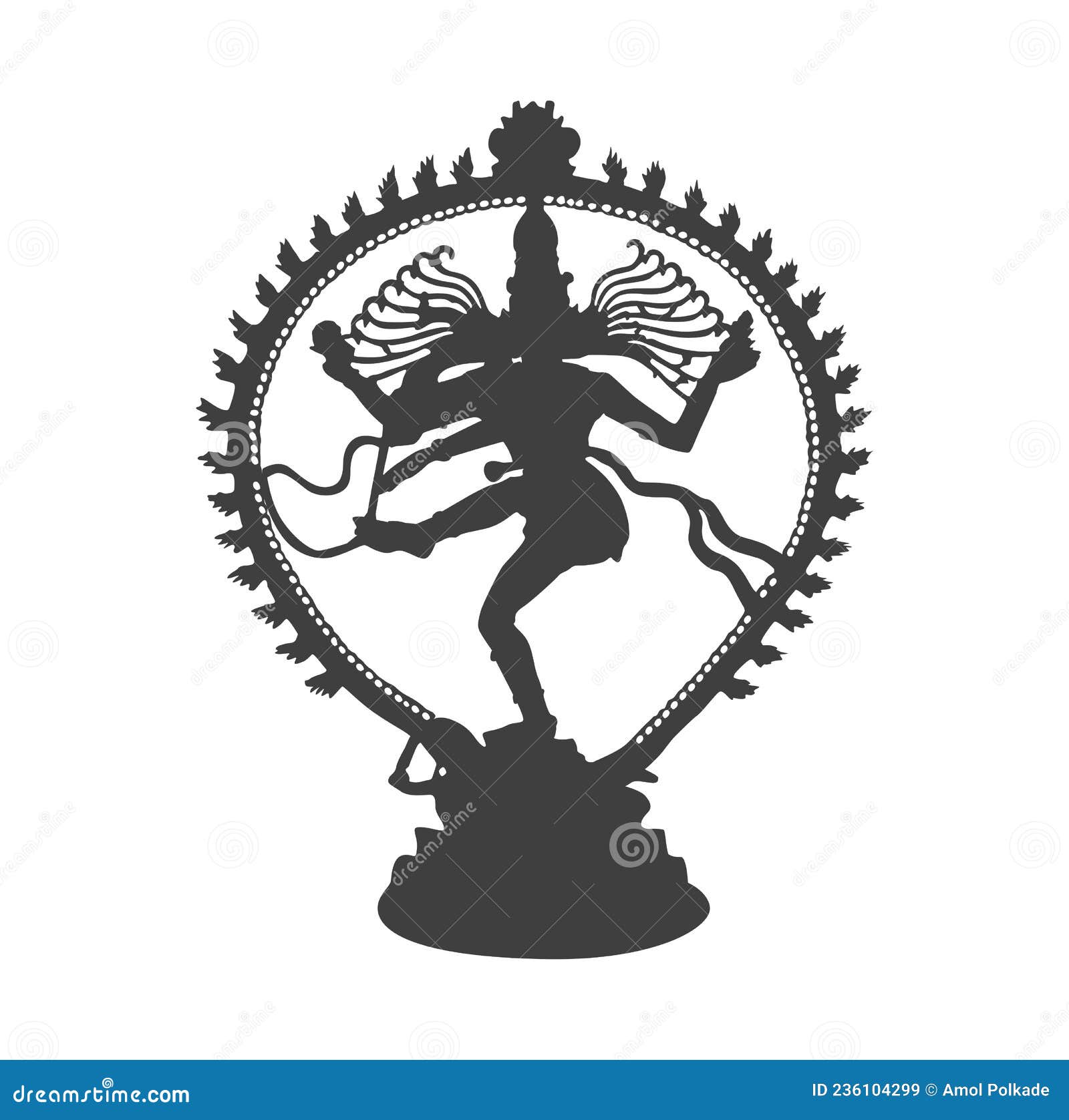 Lord Nataraj`s Shiva Statue Vector. Dancing Nataraj Shiva Icon Stock ...