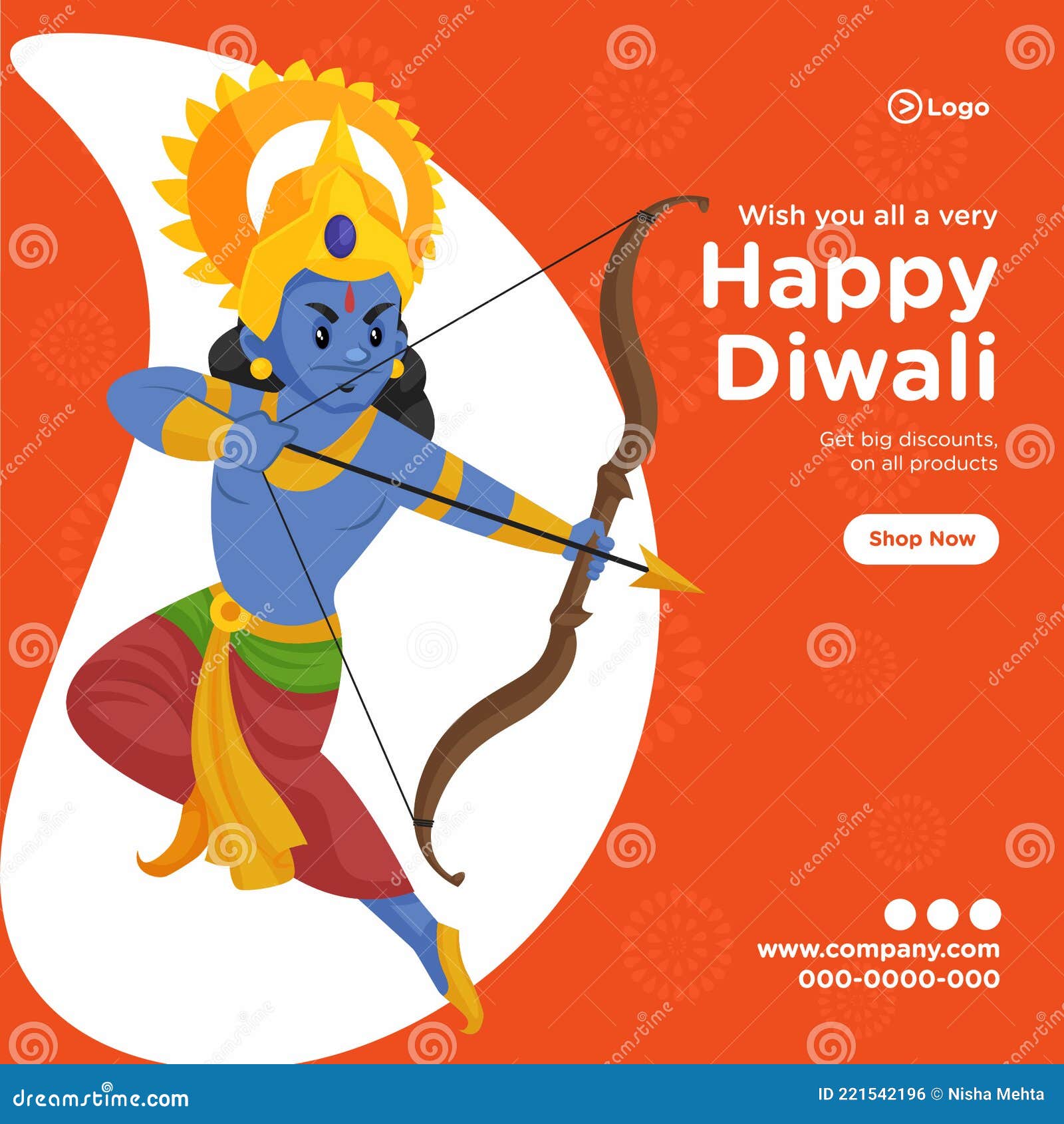 Lord Rama banner design stock vector. Illustration of comic - 221542196