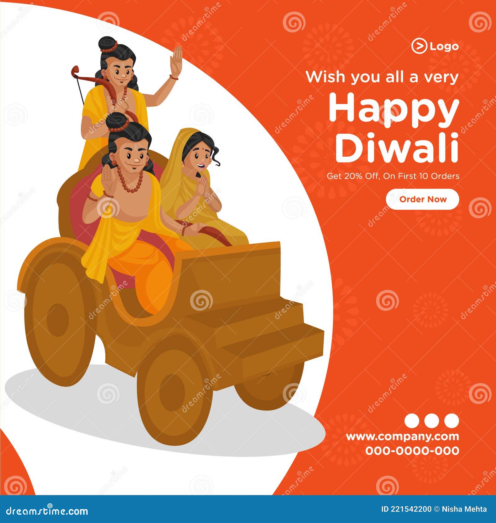 Lord Rama banner design stock vector. Illustration of happy - 221542200