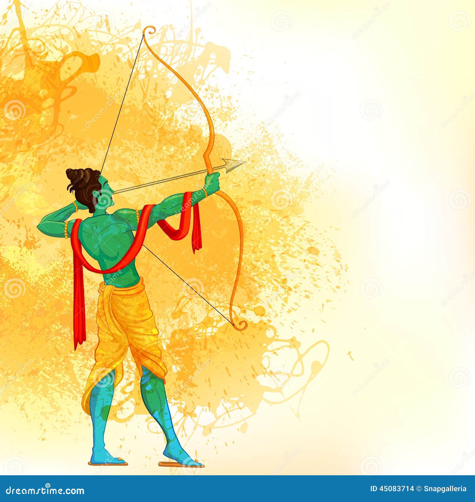 Lord Rama With Bow And Arrow Stock Vector Image 45083714