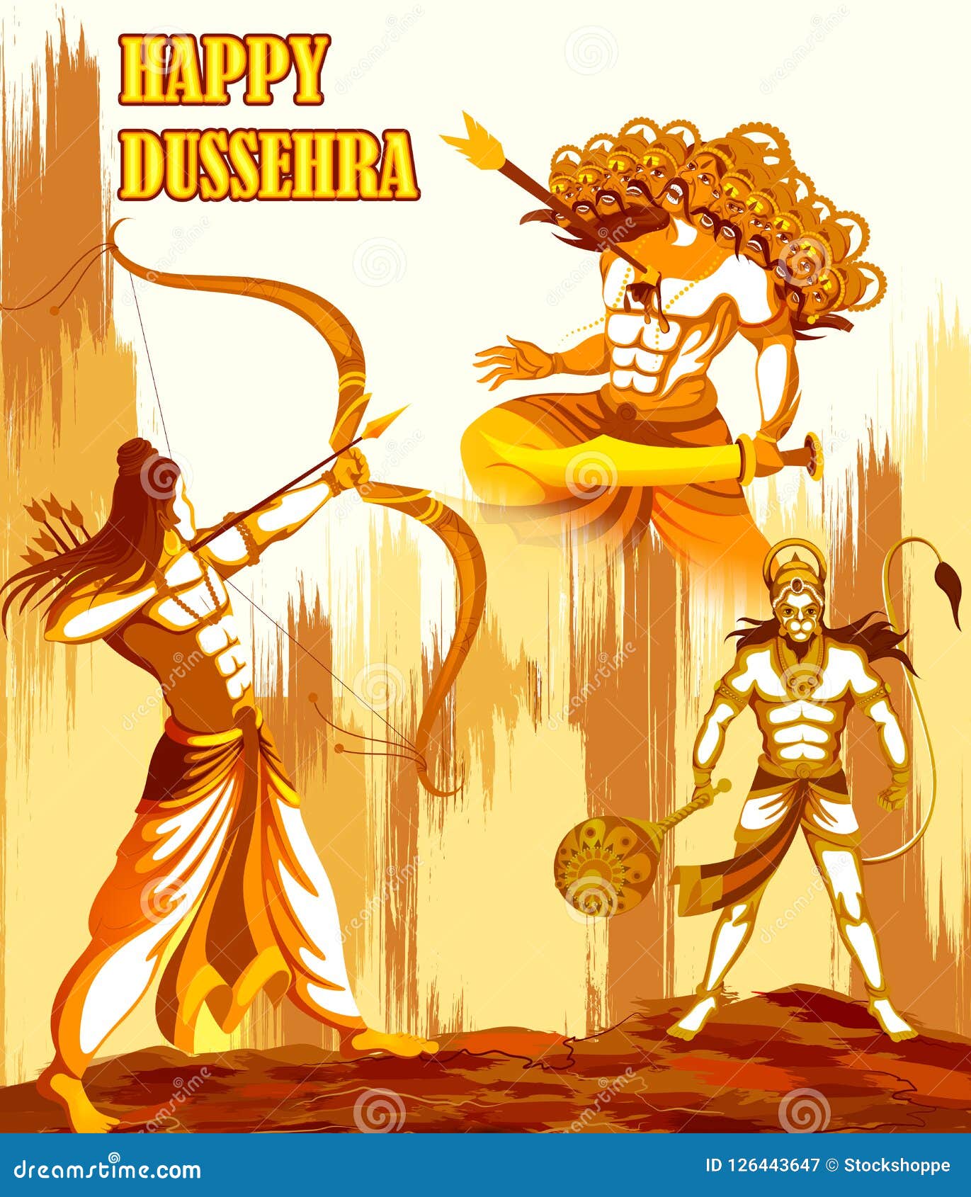 Lord Rama Killing Ravana In Happy Dussehra Festival Of India Stock
