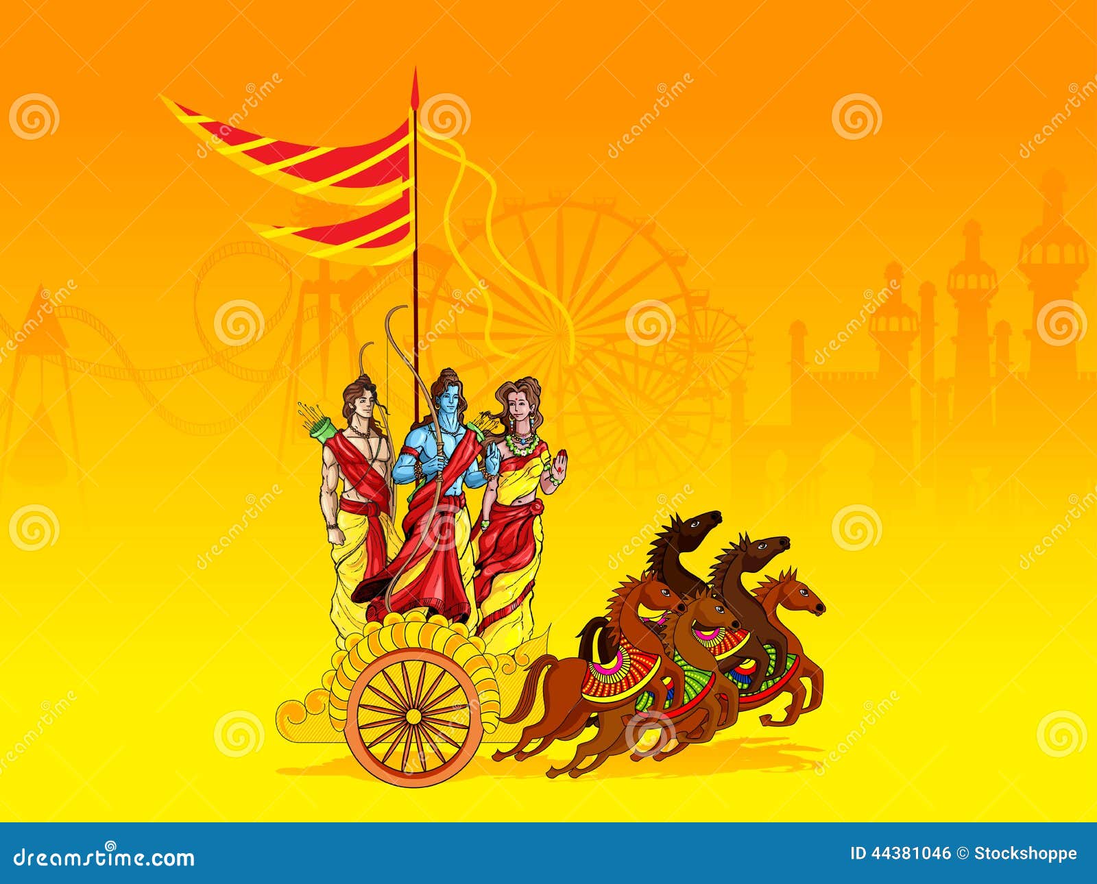 Lord Ram, Sita, Laxmana, Hanuman And Ravana In Dussehra Navratri ...
