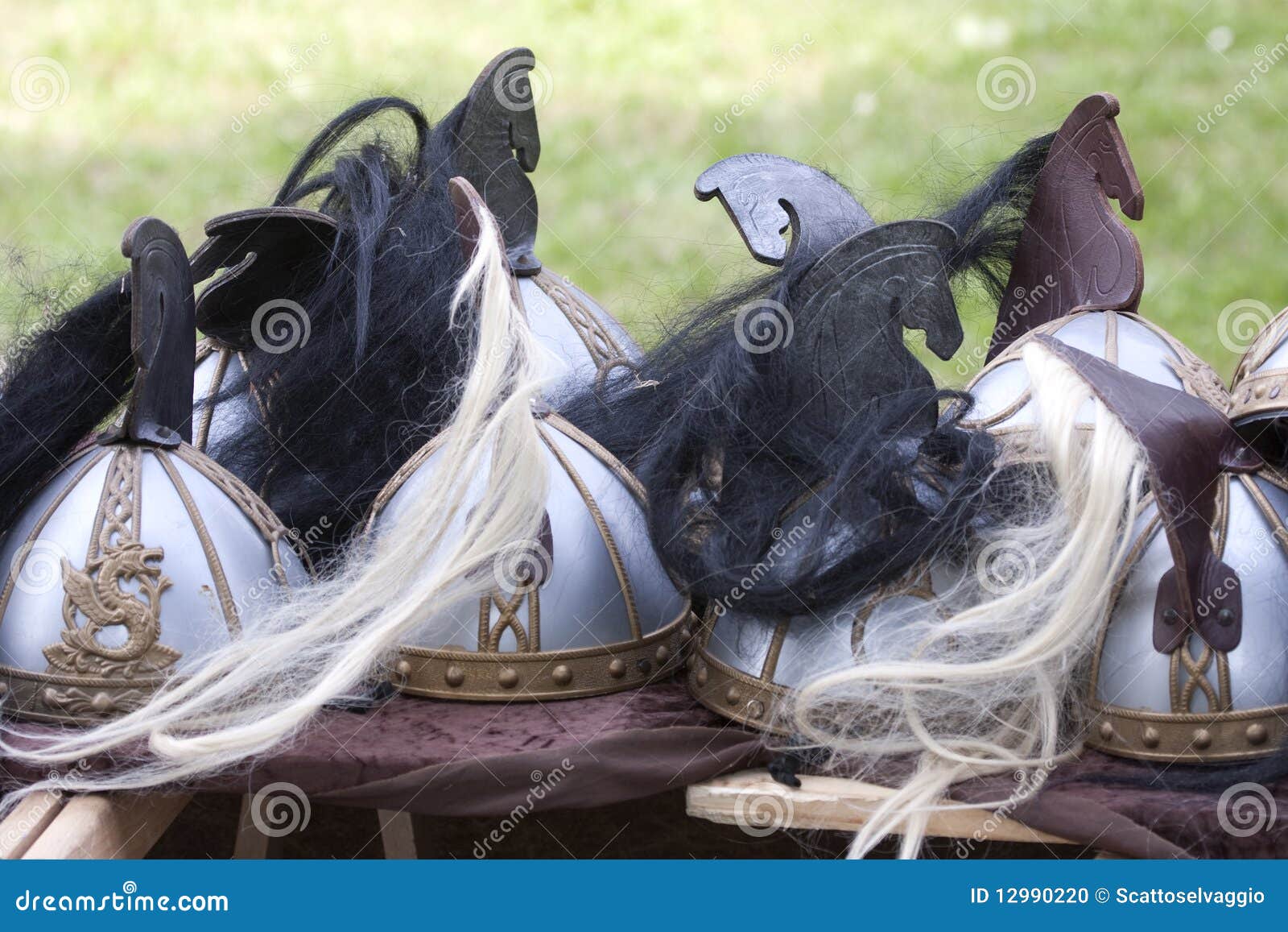 The Lord of the Rings Fantasy: Rohirrim Helmets Stock Photo - Image of ...