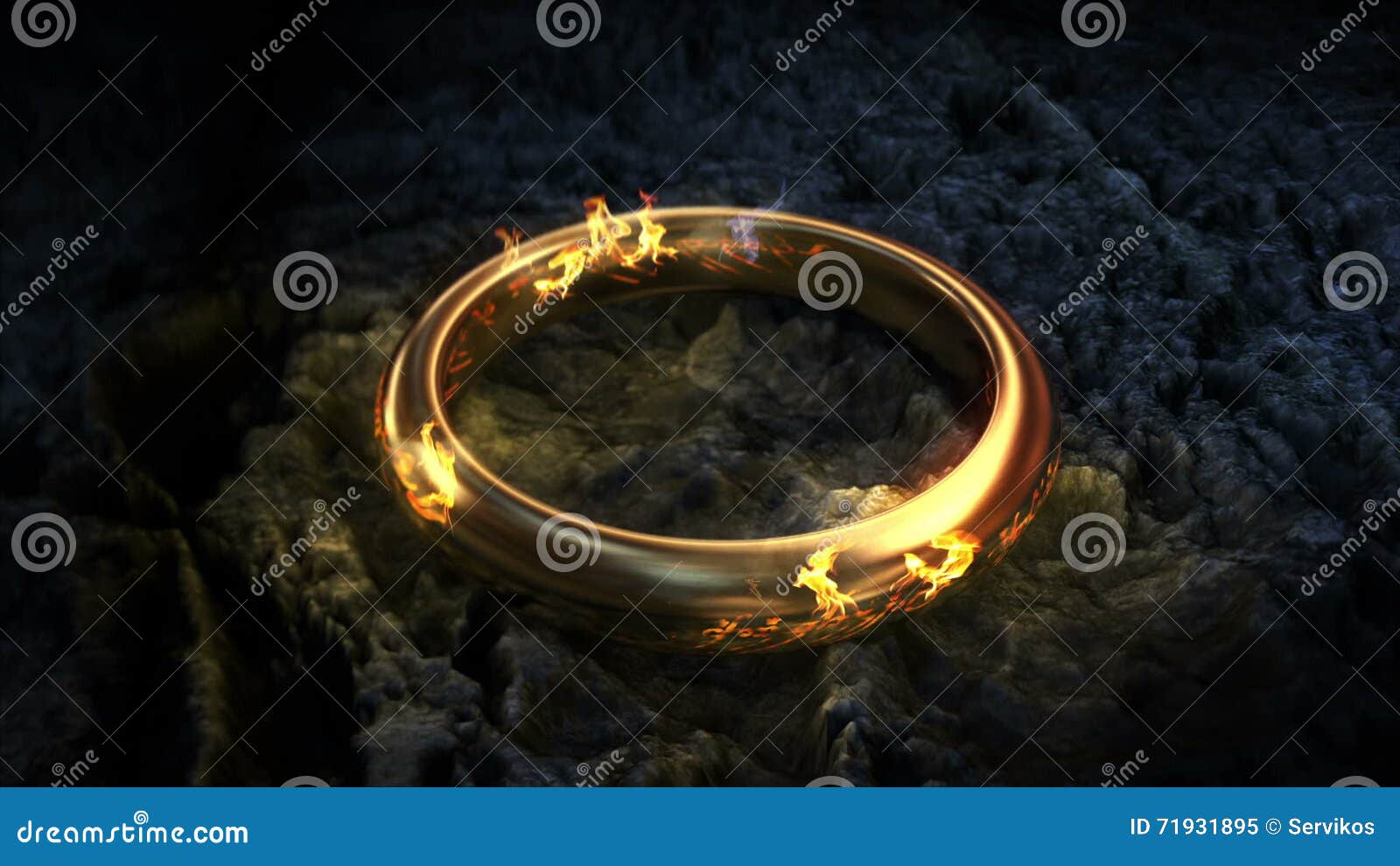Lord of the Rings. Gold Ring. Text Appears on the Ring. Stock Video ...