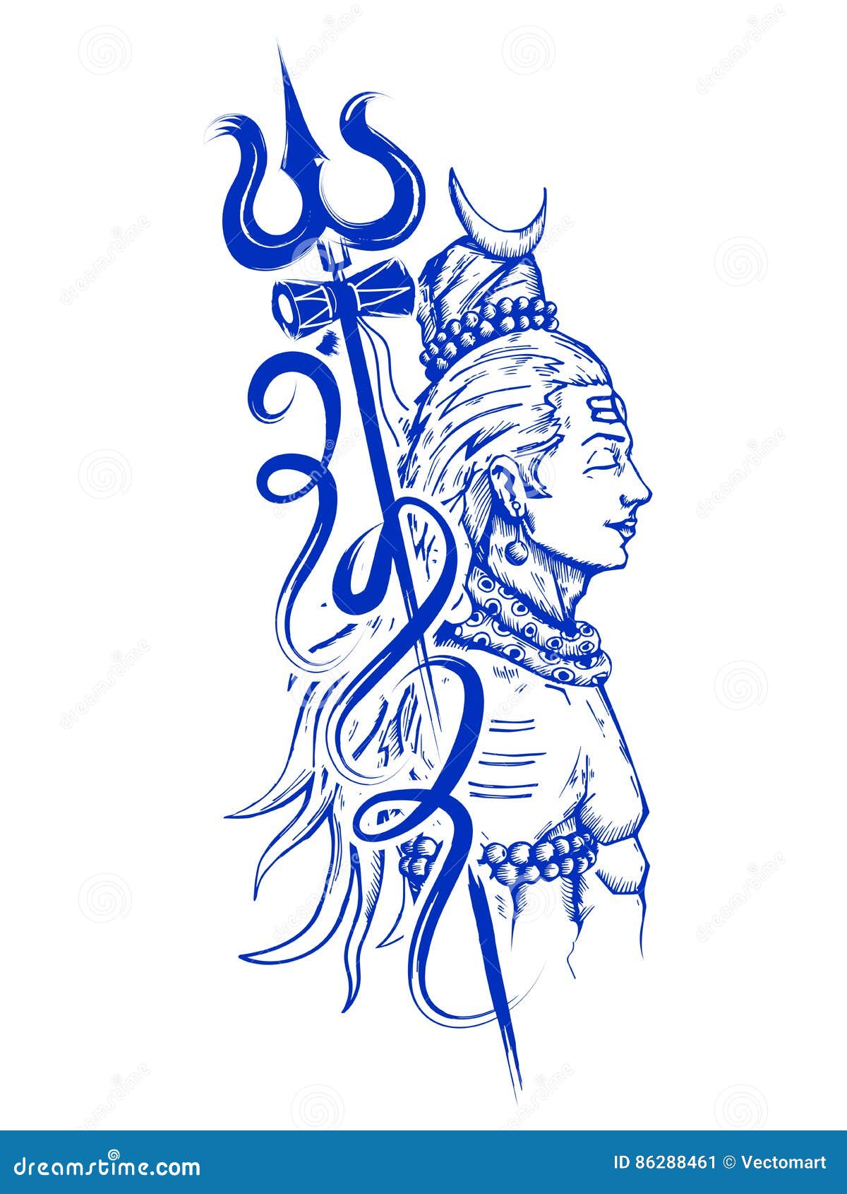 Lord Shiva, Deus Indiano Do Hindu Ilustração do Vetor - Ilustração de ...
