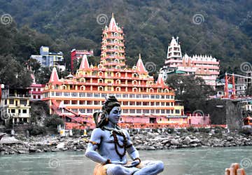 Lord Shiva Statue in Rishikesh. Stock Image - Image of temple, cool ...