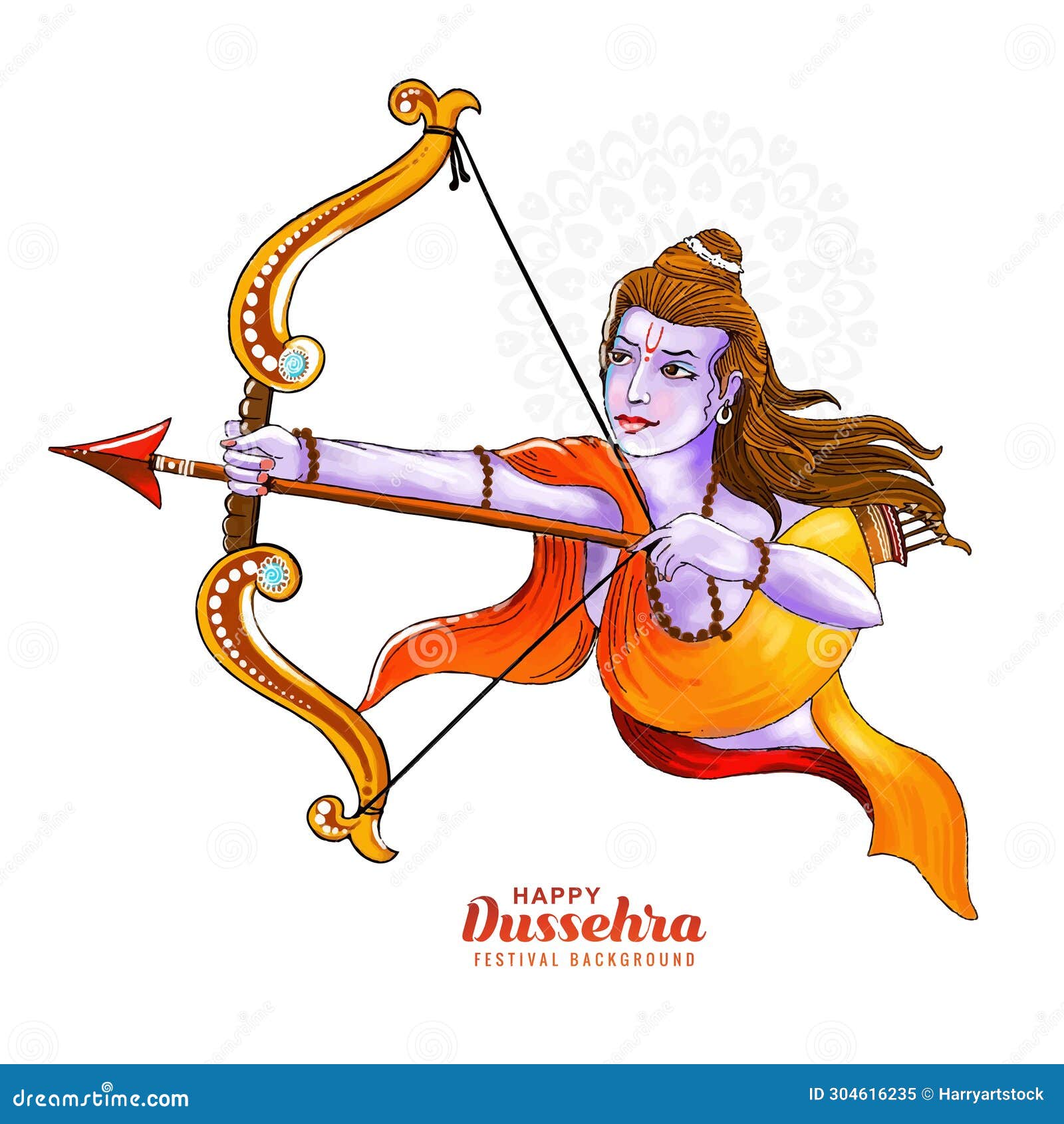 Lord Shree Ram Navami Festival Wishes Card Background Stock Vector