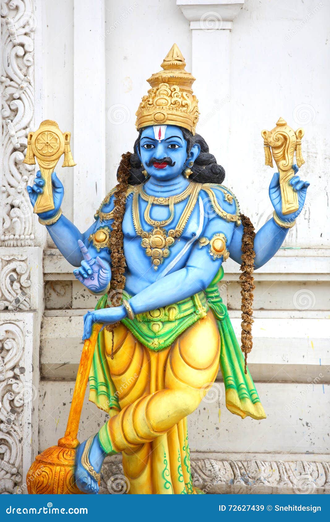 Lord Vishnu Statue In The Water At Budhanilkantha Temple. Royalty-Free ...