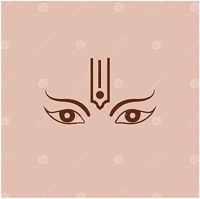 Lord Vishnu Tilak and Eyes Vector Icon Stock Vector - Illustration of ...