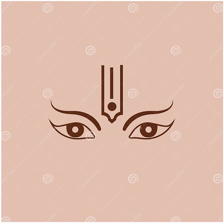 Lord Vishnu Tilak and Eyes Vector Icon Stock Vector - Illustration of ...