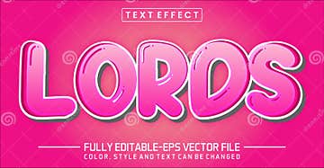 Lords Font Text Effect Editable Stock Vector - Illustration of label ...