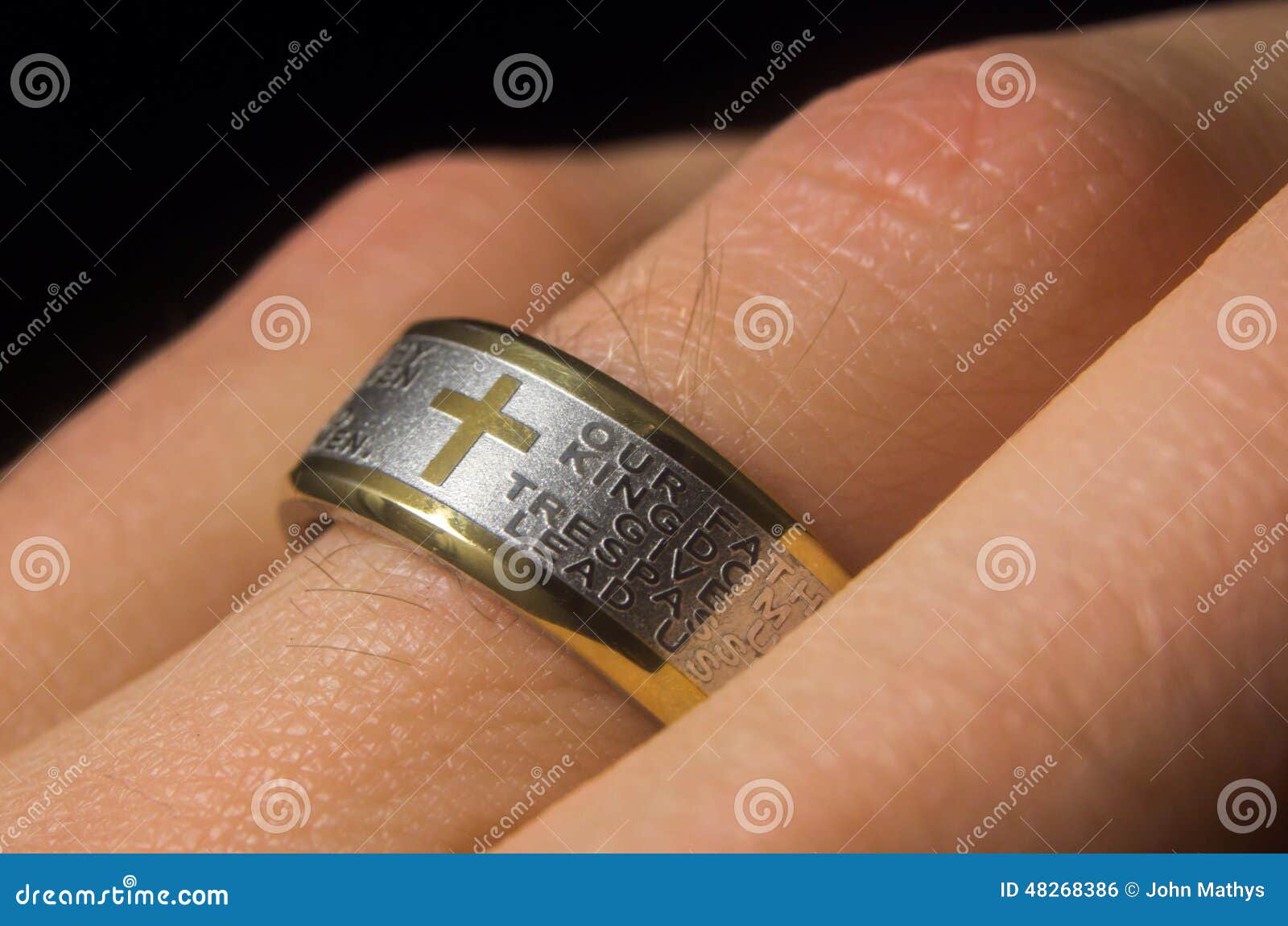 Lords Prayer Ring on Finger Stock Photo - Image of christian, lord ...