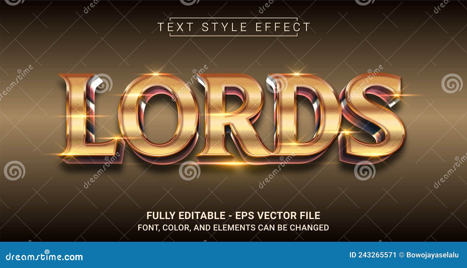 Lords Text Style Effect. Editable Graphic Text Template Stock Vector ...