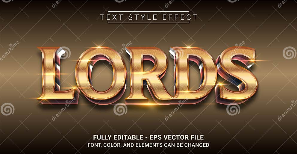 Lords Text Style Effect. Editable Graphic Text Template Stock Vector ...