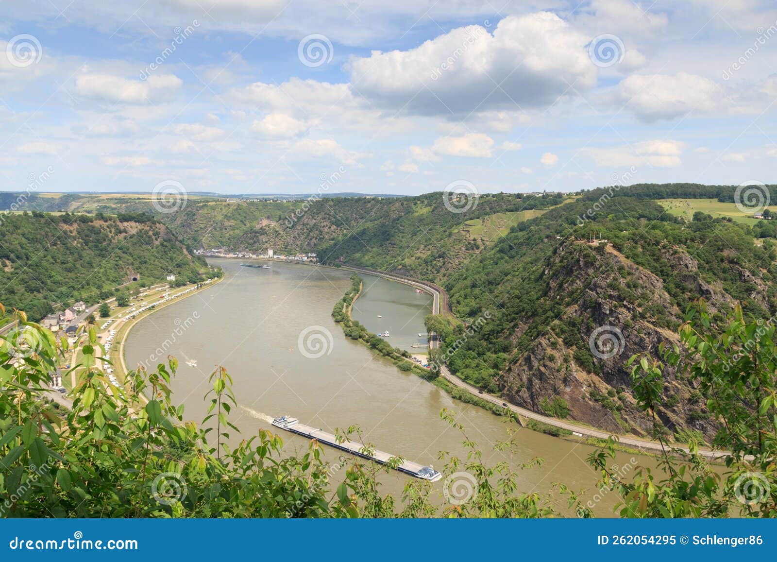 Lorelei Rock and River Rhine Gorge Panaroma, Germany Stock Image ...