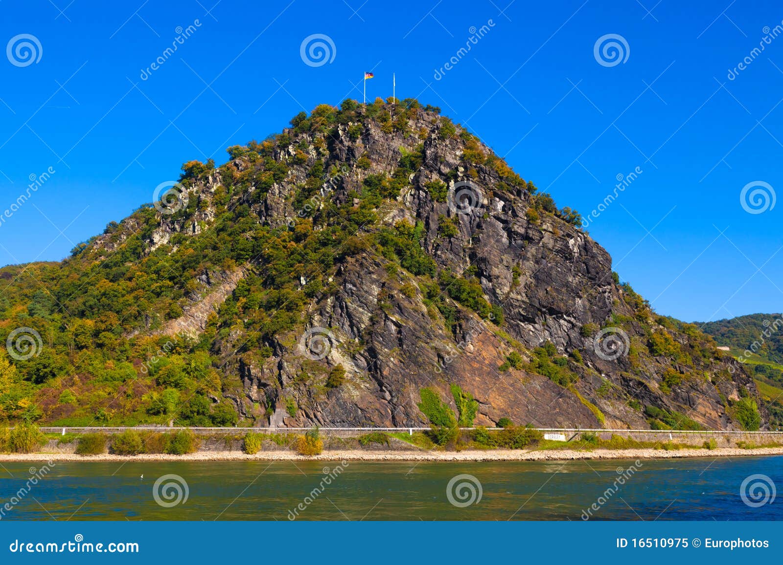 Loreley, Germany stock image. Image of rheinland, flag - 16510975
