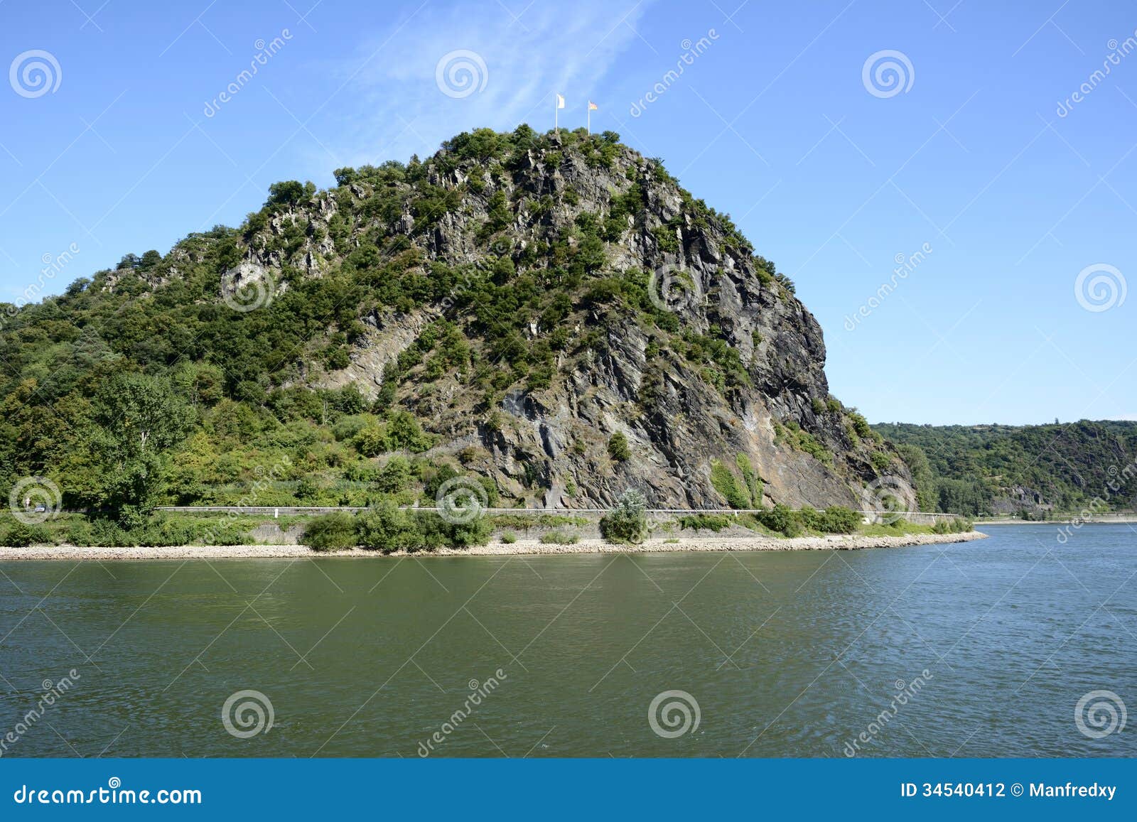 Loreley Rock stock photo. Image of rhine, loreley, water - 34540412
