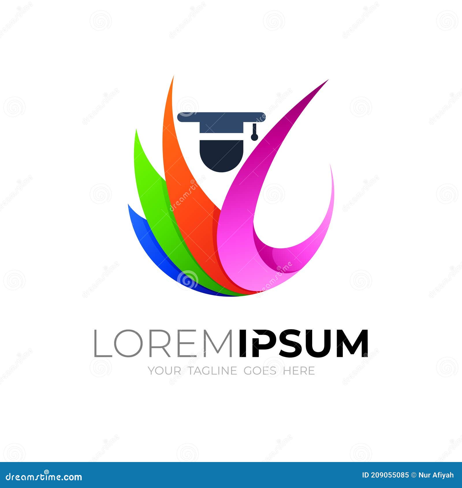 Student Logo with Colorful Logo Template, Stock Vector - Illustration ...
