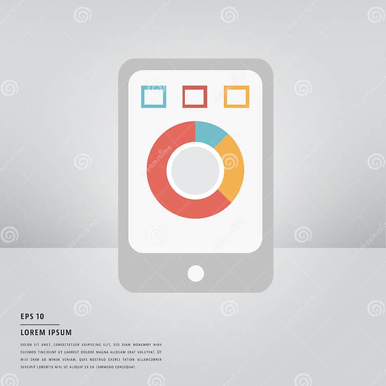 Lorem Ipsum Text with Circular Graph on Mobile Screen Stock Vector ...