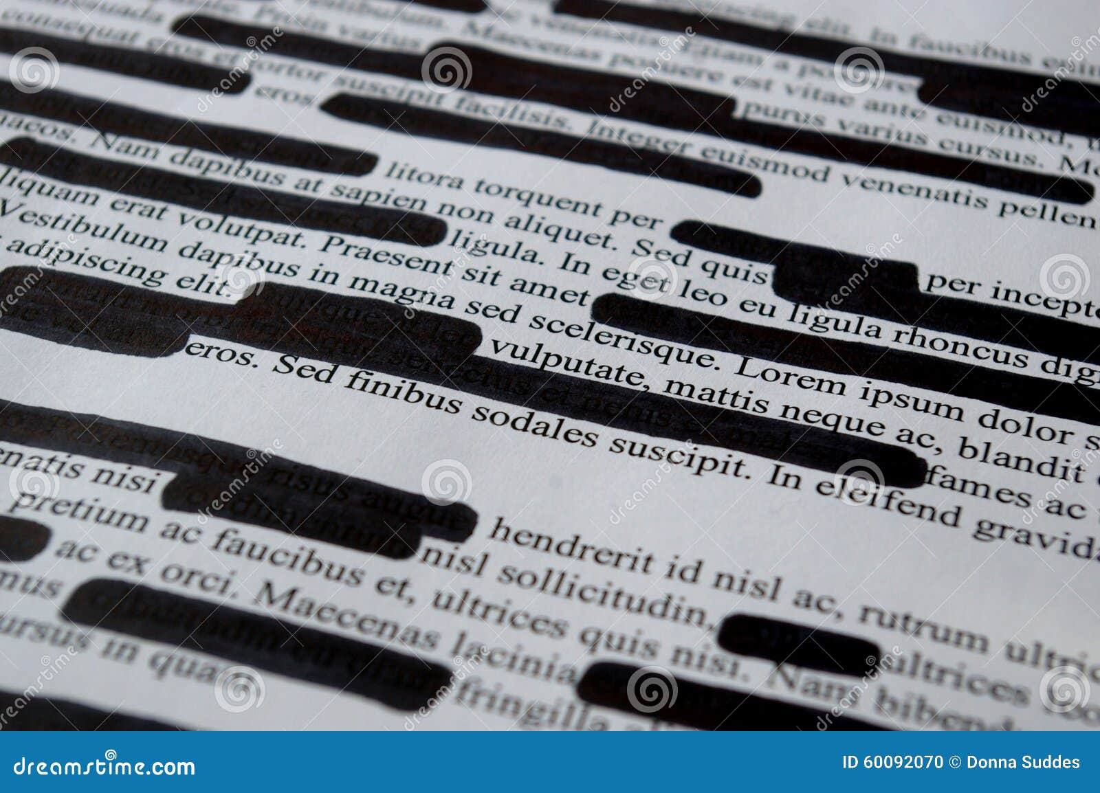 Lorem Ipsum Text that Has Been Redacted Stock Photo - Image of ...