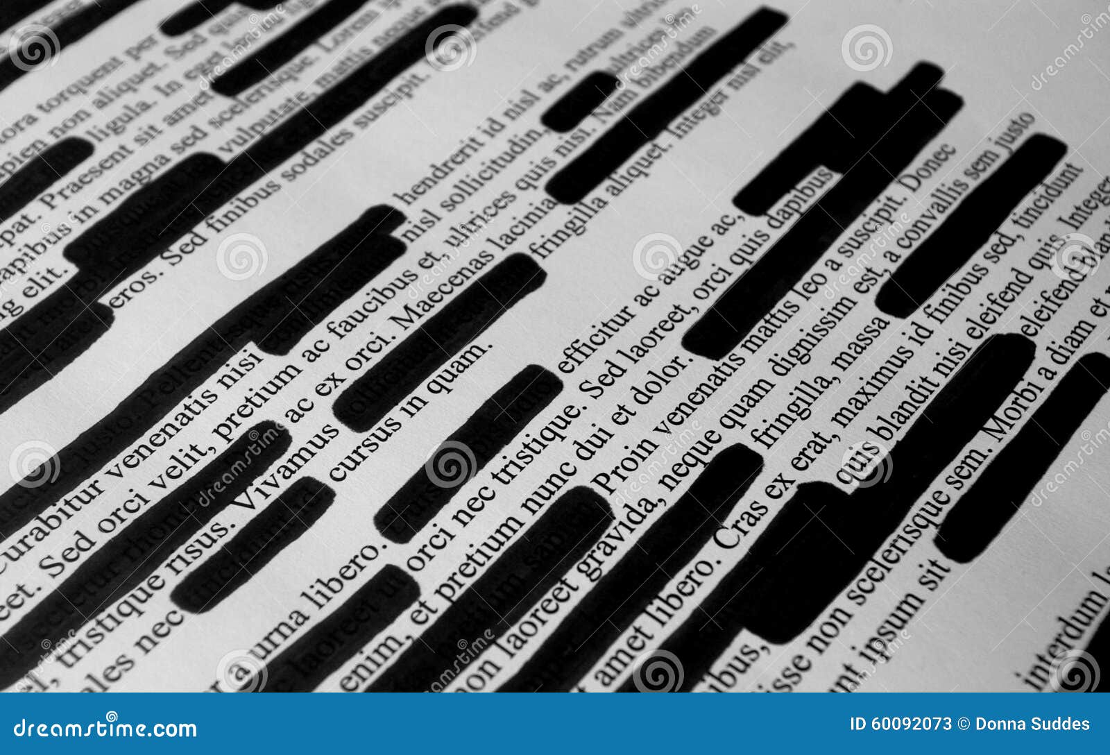 Lorem Ipsum Text that Has Been Redacted Stock Image - Image of text ...