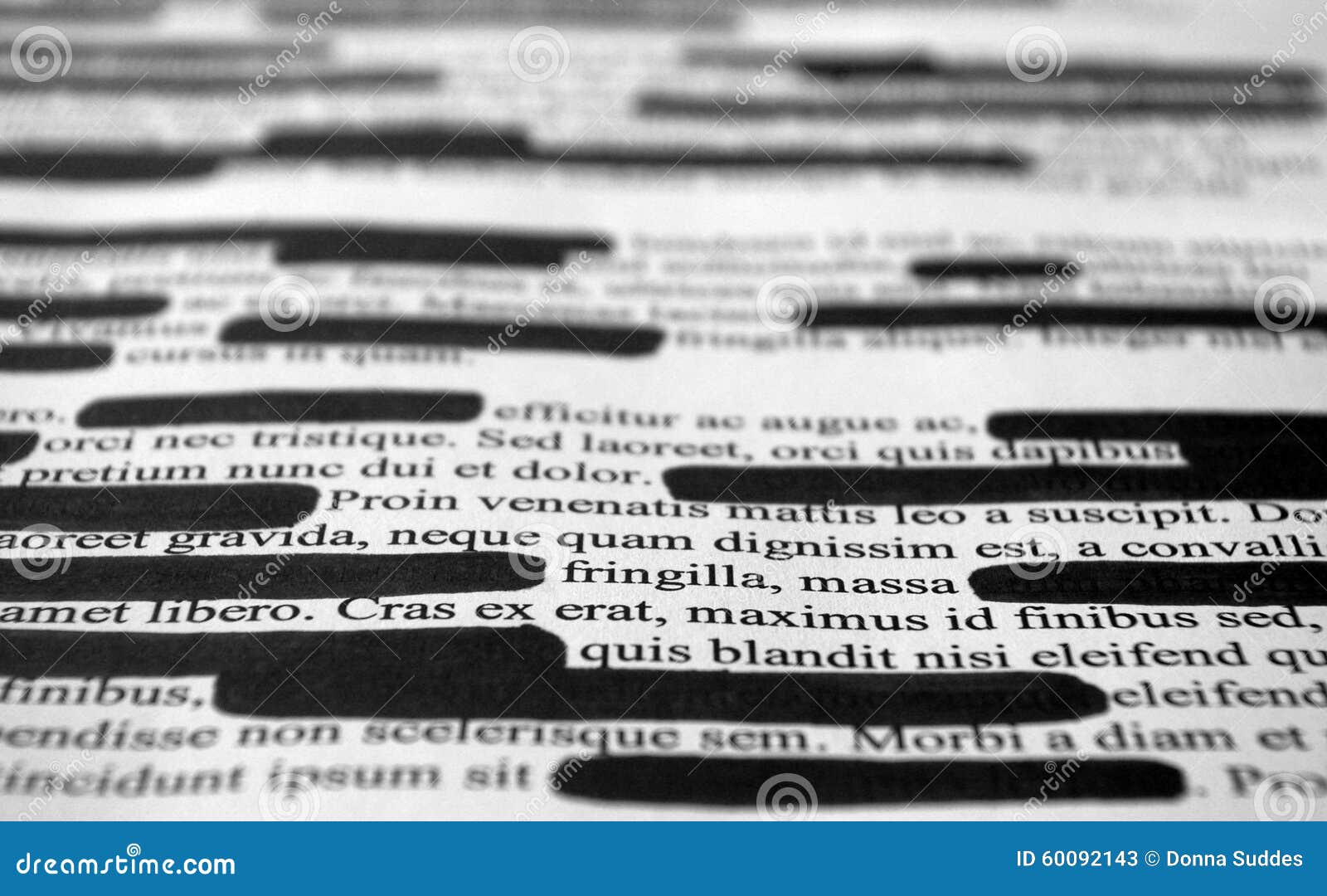 Lorem Ipsum Text that Has Been Redacted Stock Image - Image of text ...