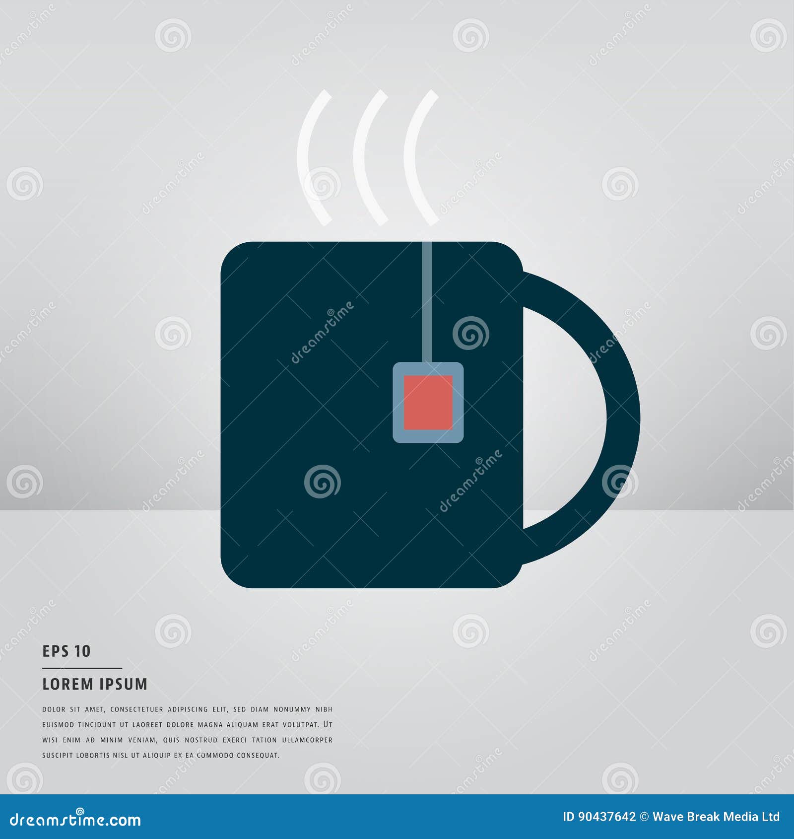 Lorem Ipsum Text with Hot Coffee Mug Stock Vector - Illustration of ...