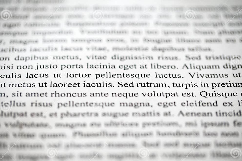 Lorem Ipsum Text Strings of Words on Printed on Paper, Sample Document ...